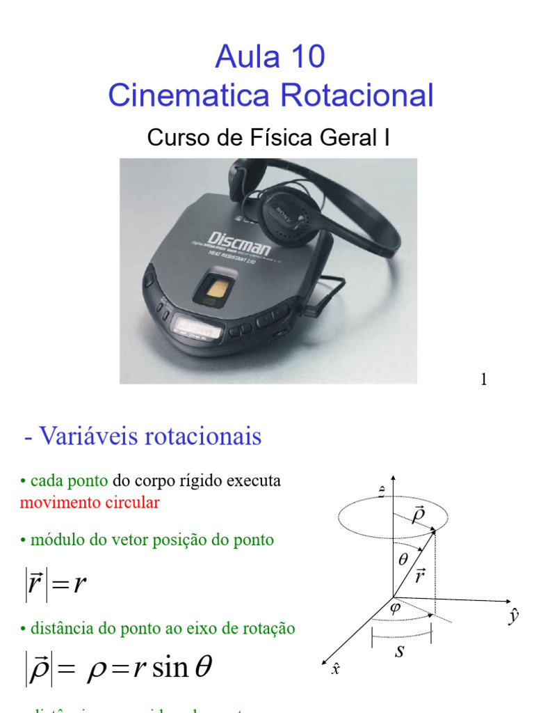 Aula-10 Cinematica Rotacional | PDF | Torque | Cinemática