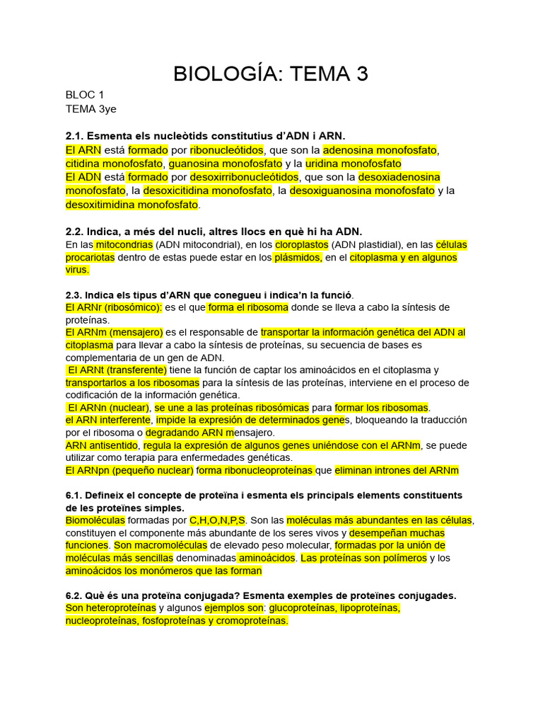 Estructura y Función de ADN y Proteínas | PDF | Rna | Adn