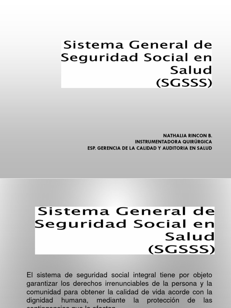 SGSSS - Generalidades | Descargar gratis PDF | Pensión | Bienestar