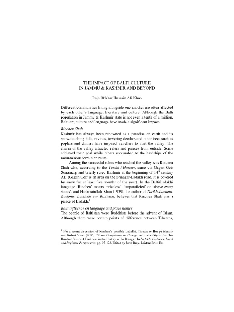 Balti tribe new | PDF | Kashmir