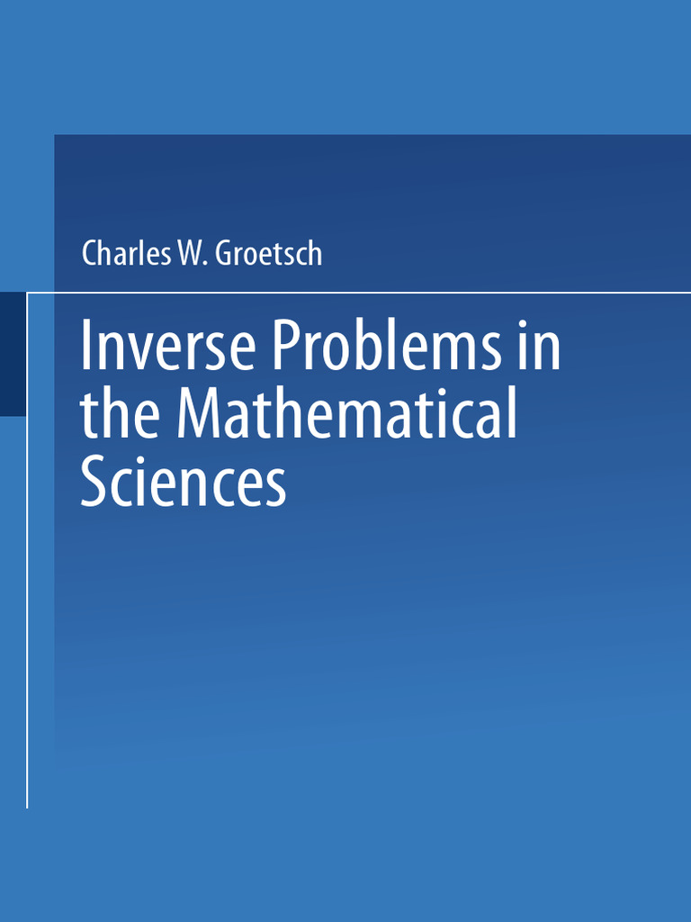 Groetsch - Inverse Problems | PDF | Inverse Problem | Geometry