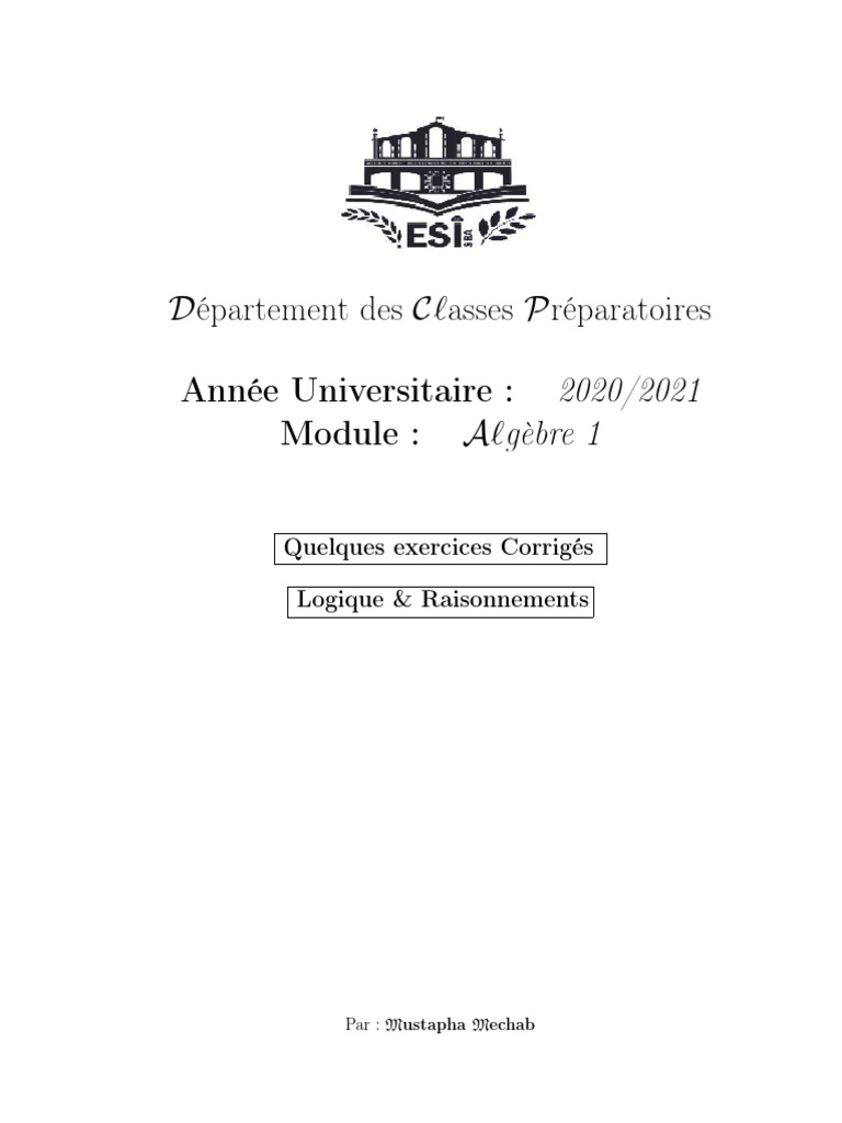 Exercices de Logique Corrigés PDF | PDF | Logique | Mathématiques