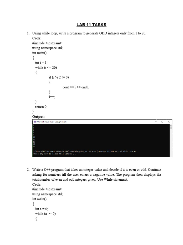 C++ While Loop Programming Tasks | PDF
