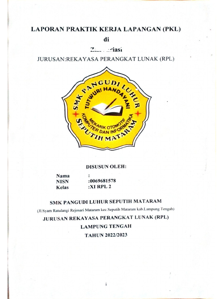 Contoh Laporan PKL RPL | PDF