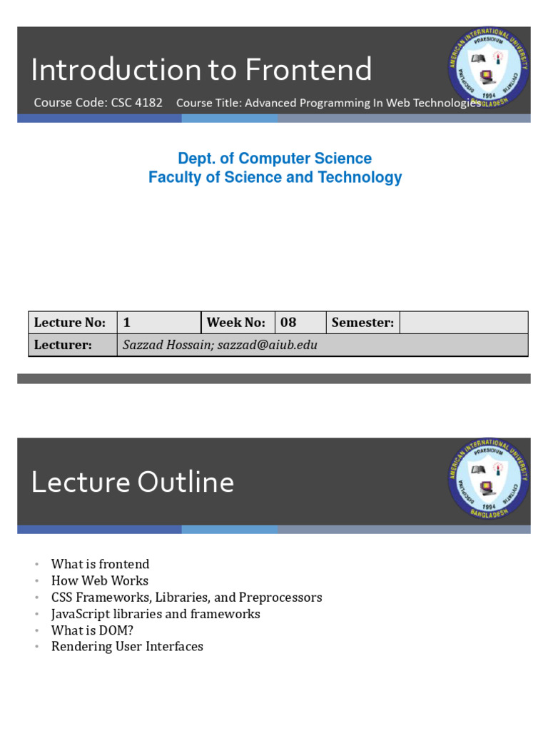 10 Introduction Frontend Pdf Document Object Model World Wide Web