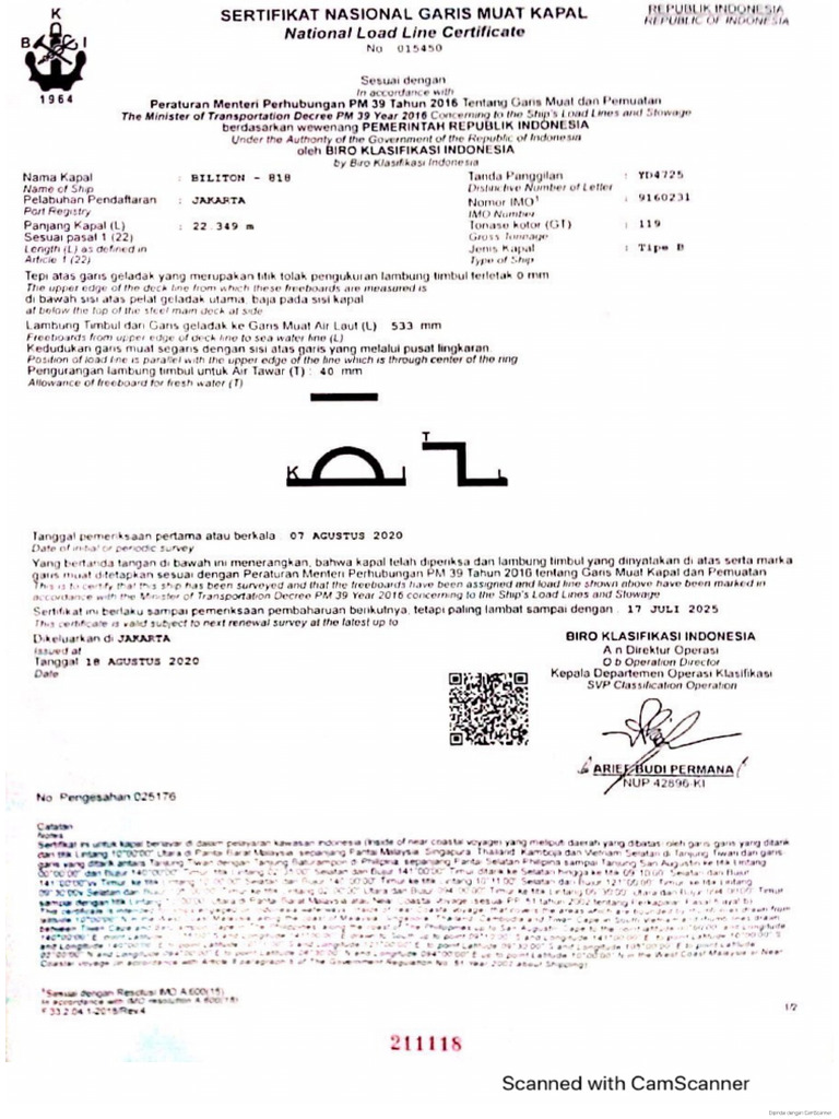 BKI Load Line (Garis Muat) | PDF