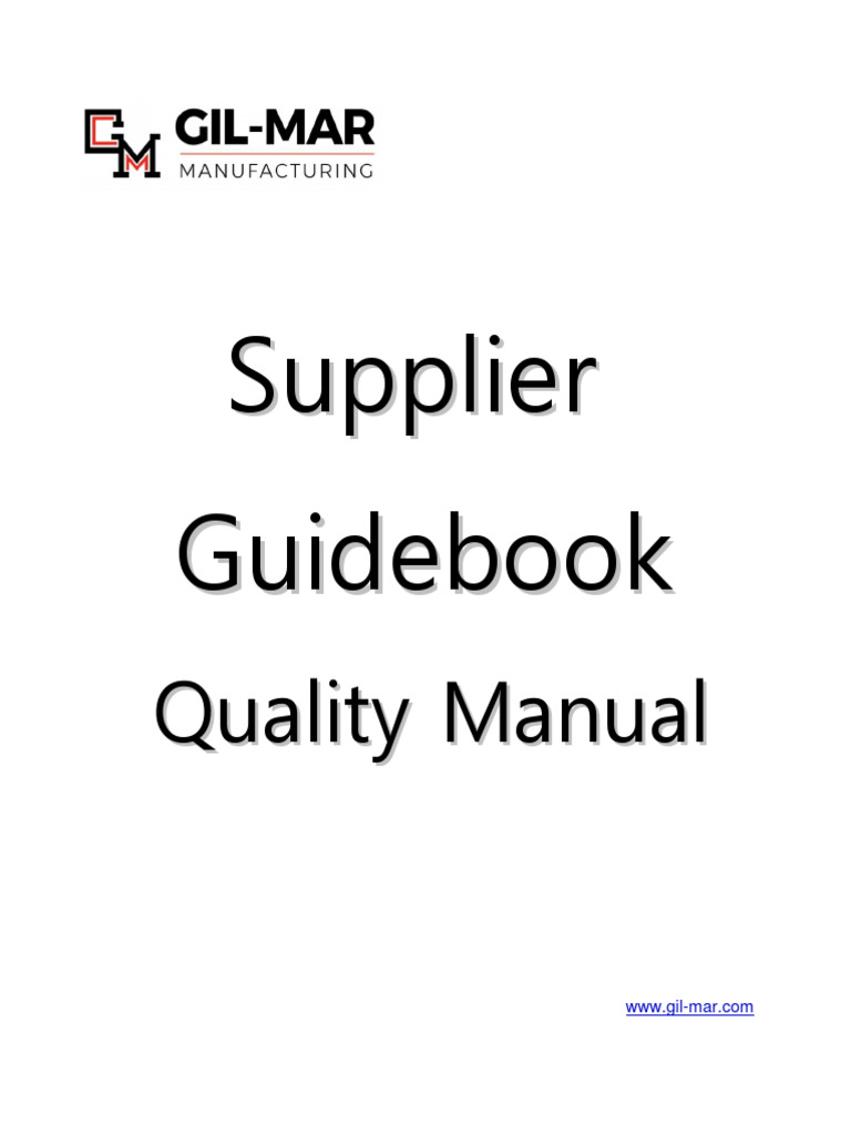 Supplier Guidebook Quality Manual Rev9 - 2019 | PDF | Verification And ...