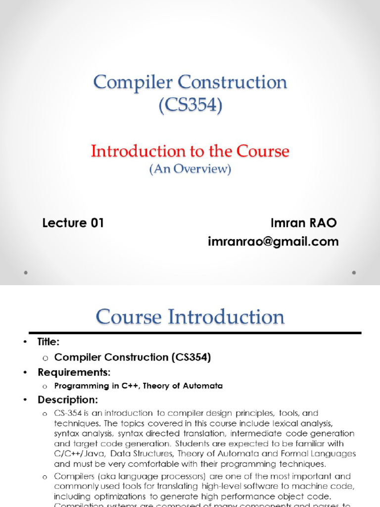 CC Lect 01 CourseIntro | PDF