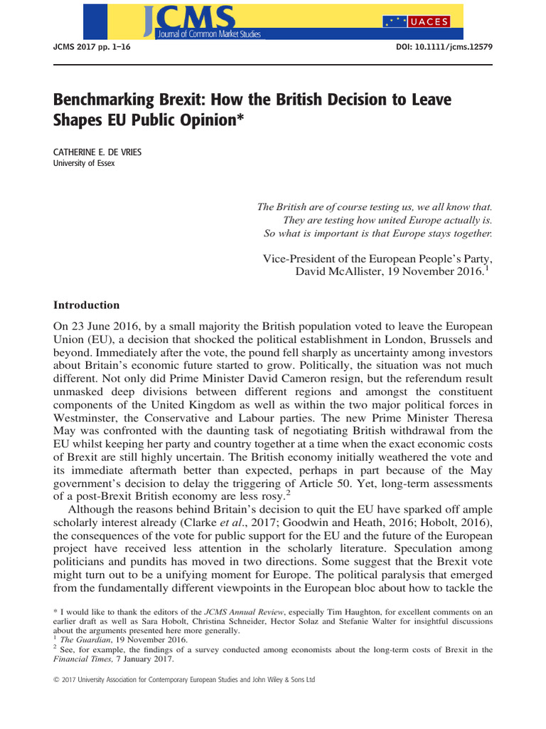 Brexit's Impact on EU Public Opinion | PDF | Brexit | European Union