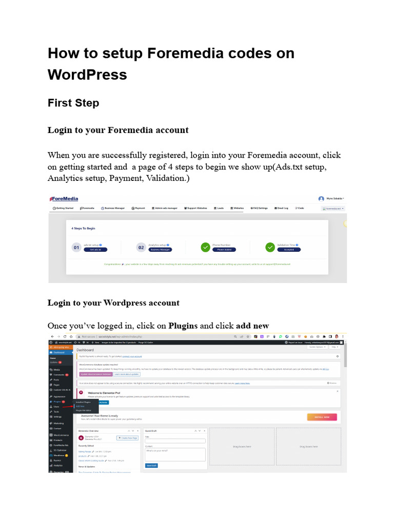 WordPress Foremedia Setup Guide | PDF | Word Press | Cyberspace