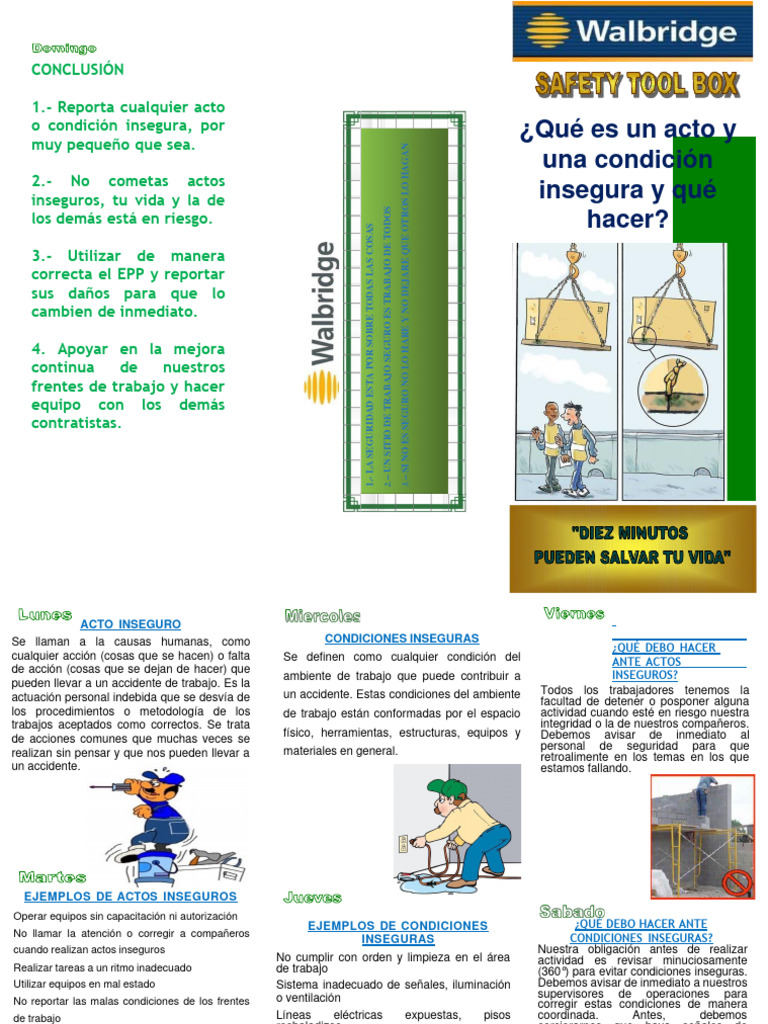 Actos y Condiciones Inseguras en el Trabajo | PDF