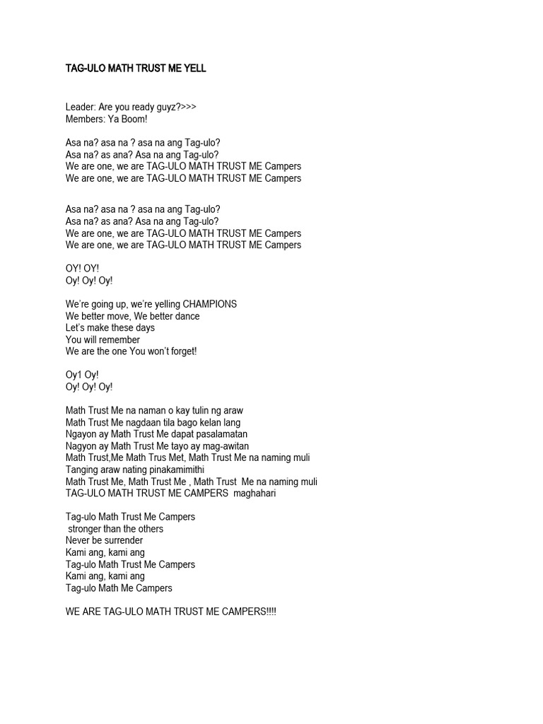 Math Camp Yell | PDF