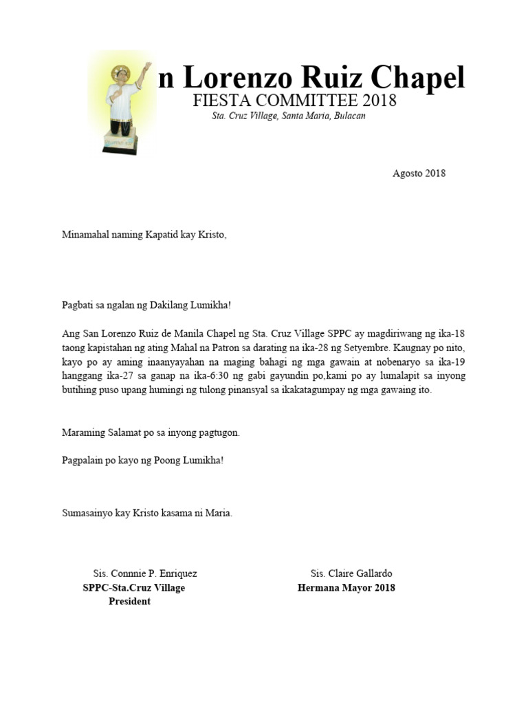 FIESTA SOLICITATION LETTER | PDF
