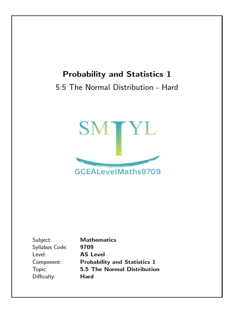 Normal Distribution Applications in Statistics | PDF | Normal ...