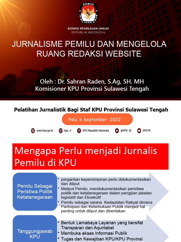 Materi Jurnalisme Pemilu Dan Penulisan Berita | PDF