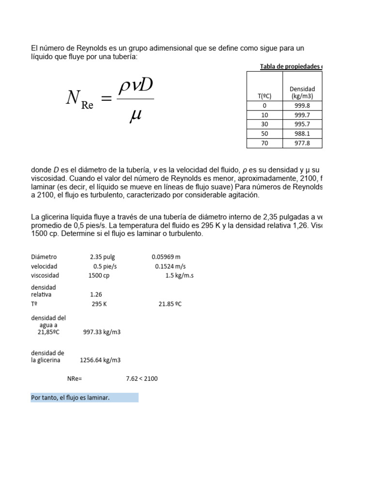 Ejercicios 1 | PDF | Numero Reynolds | Viscosidad