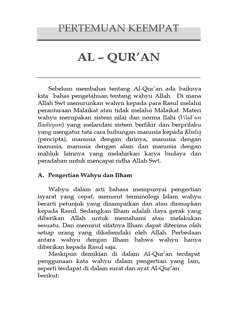 4 Alqur'an Dan Kitab | PDF | Filsafat | Sejarah
