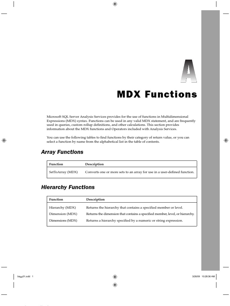 MDX Functions | PDF