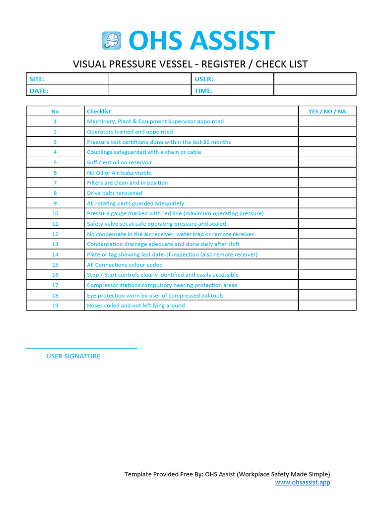 Pressure Vessel Inspection Checklist | PDF