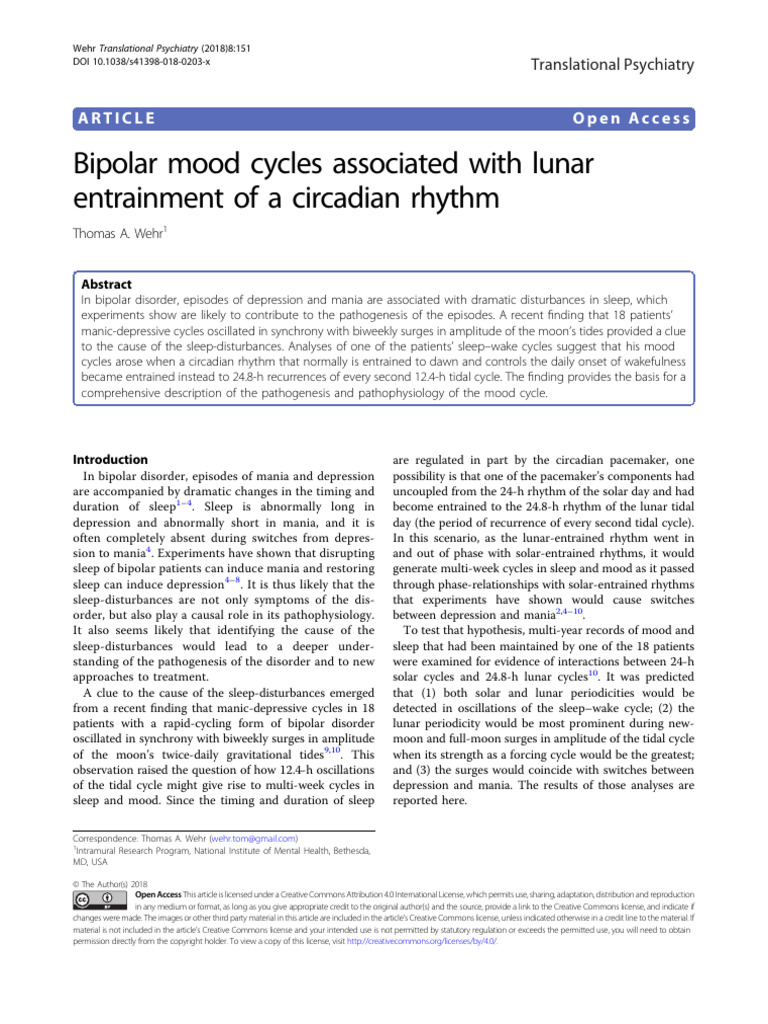Bipolar Mood Cycles and Sleep | PDF | Bipolar Disorder | Sleep Disorder