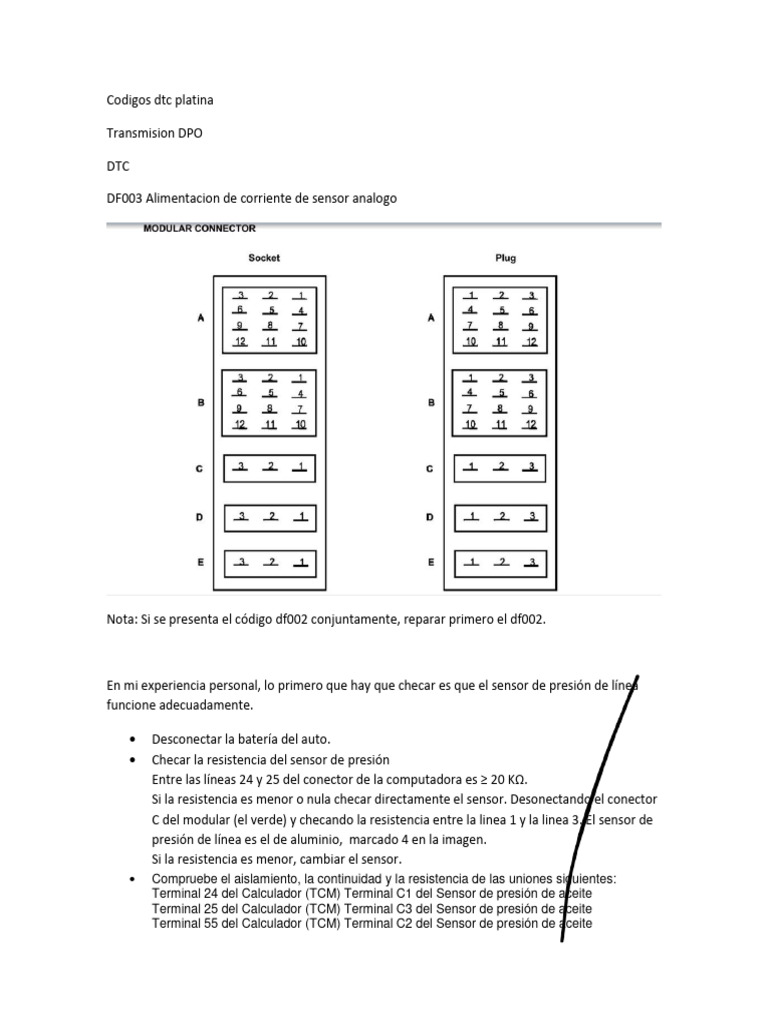 Diagnóstico DTC DF003 en Renault | PDF