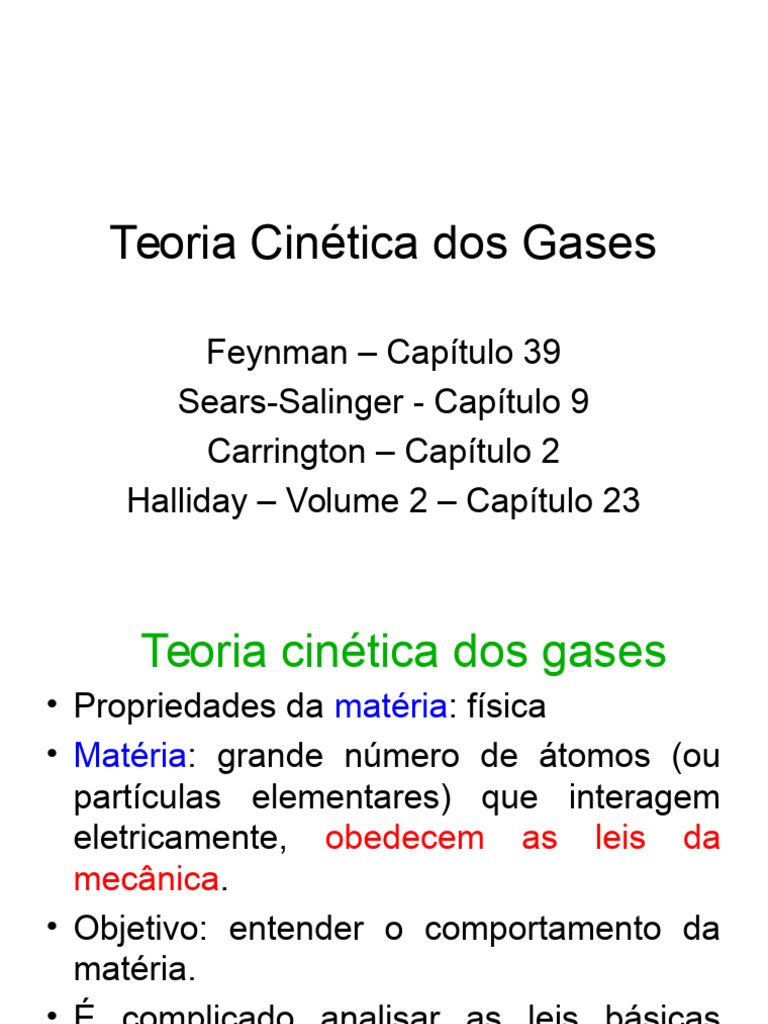 Teoria Cinetica Dos Gases 2022 | PDF | Gases | Colisão