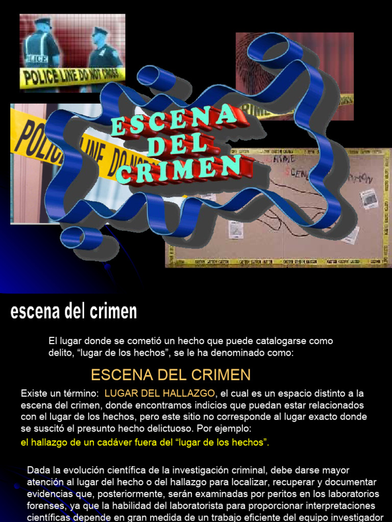 Importancia de la Escena del Crimen | PDF | Ciencia forense | Laboratorios