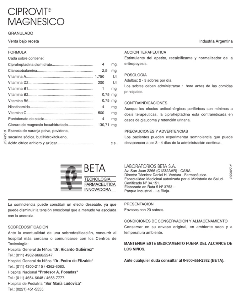 Ciprovit Magnesico | PDF
