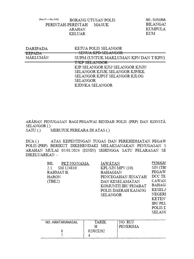 Semboyan Amt MPV Selangor | PDF