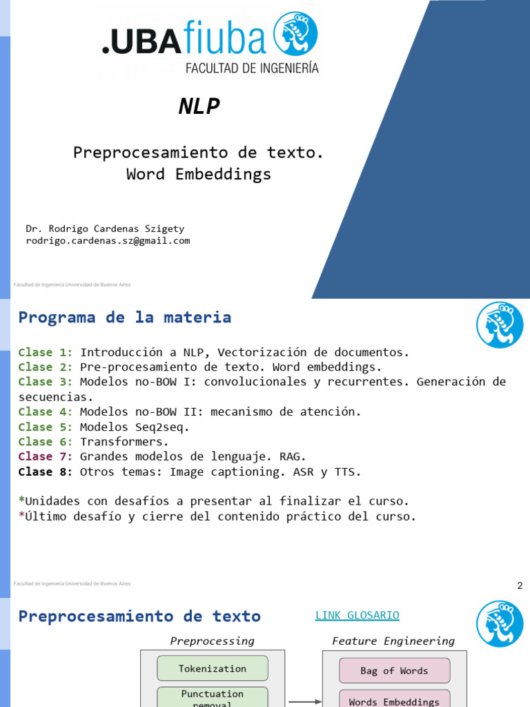 Curso NLP y Word Embeddings UBA | PDF | Lingüística | Aprendizaje automático