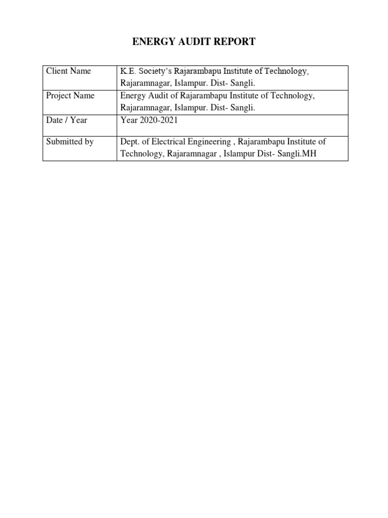 Energy Audit Report 2020 2021 - 221011 - 113437 | PDF | Solar Power ...