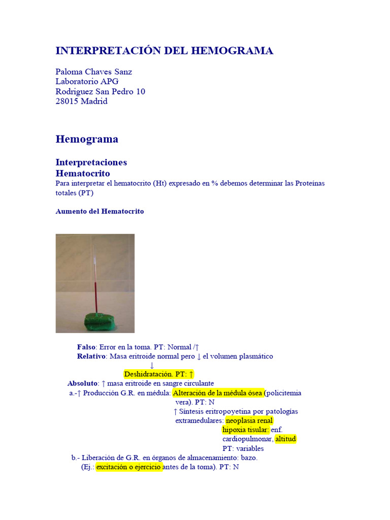 Interpretacion Del Hemograma | PDF | Leucocito | Glóbulo rojo
