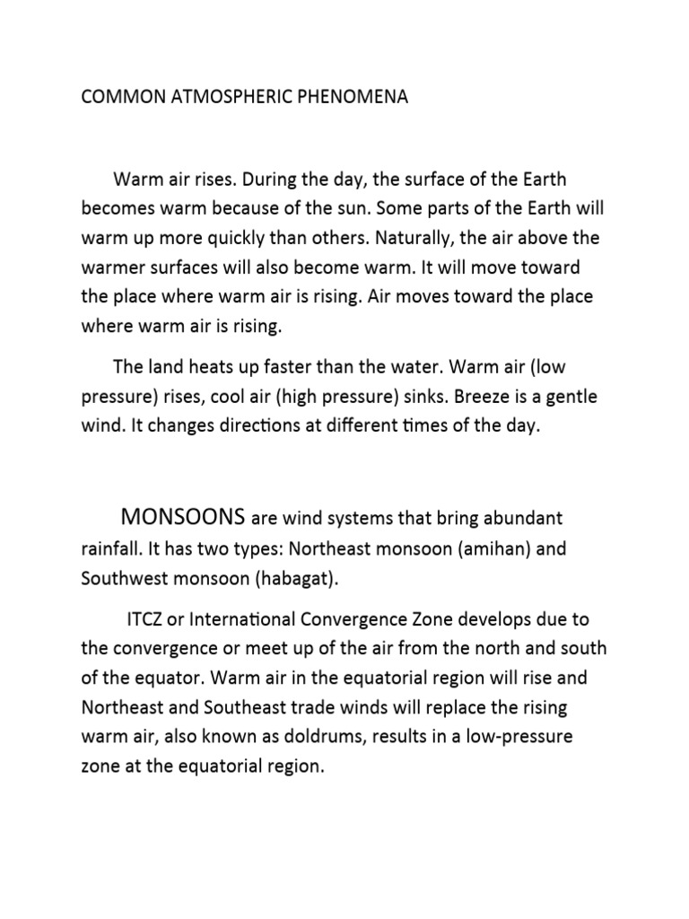 Overview of Atmospheric Phenomena | PDF | Science & Mathematics