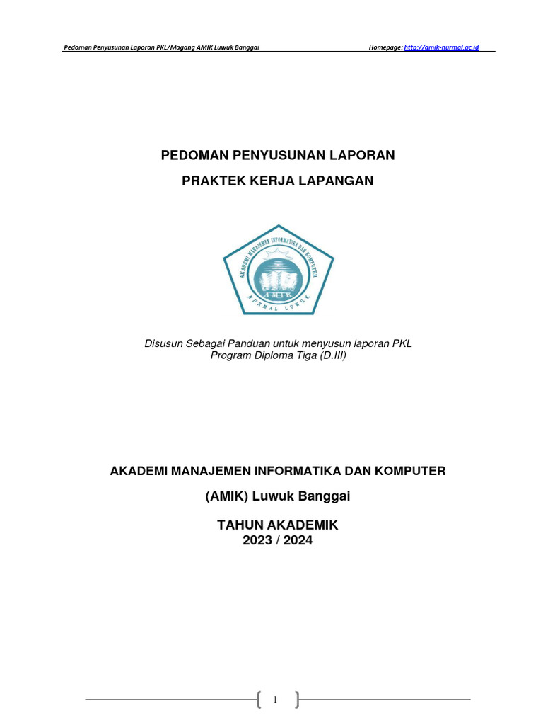 Pedoman Laporan PKL AMIK Luwuk | PDF