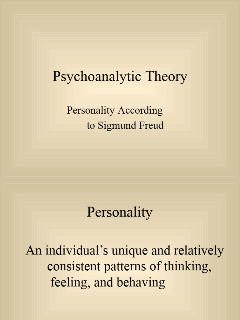 Psychoanalytical Theory | PDF | Id | Psychoanalysis
