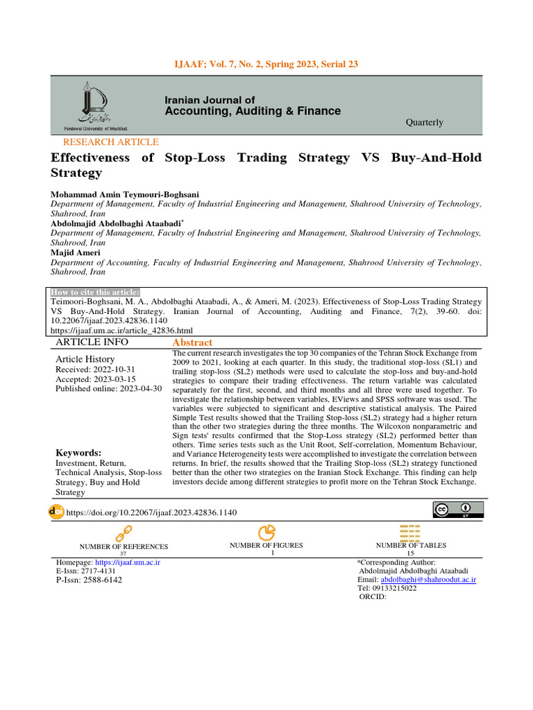 IJAAF Volume 7 Issue 2 Pages 39-60 | PDF | Technical Analysis | Investing