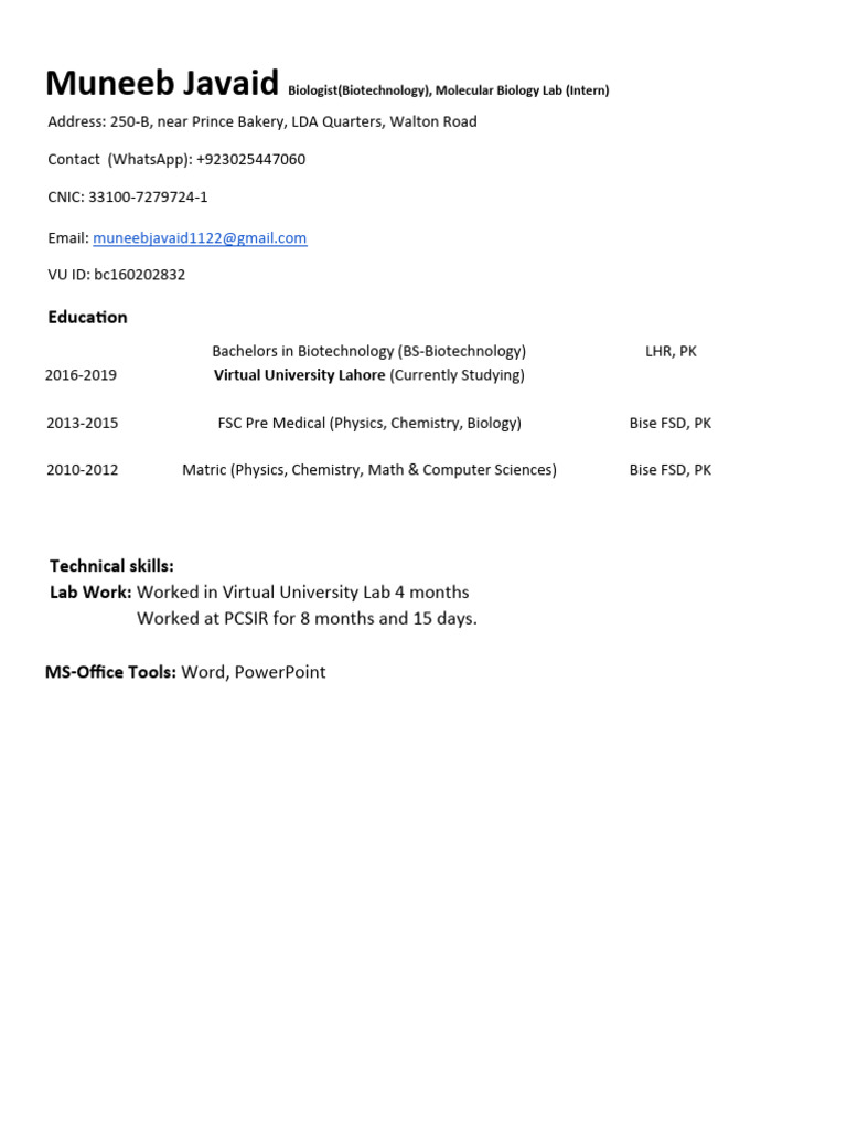 Muneeb Resume | PDF