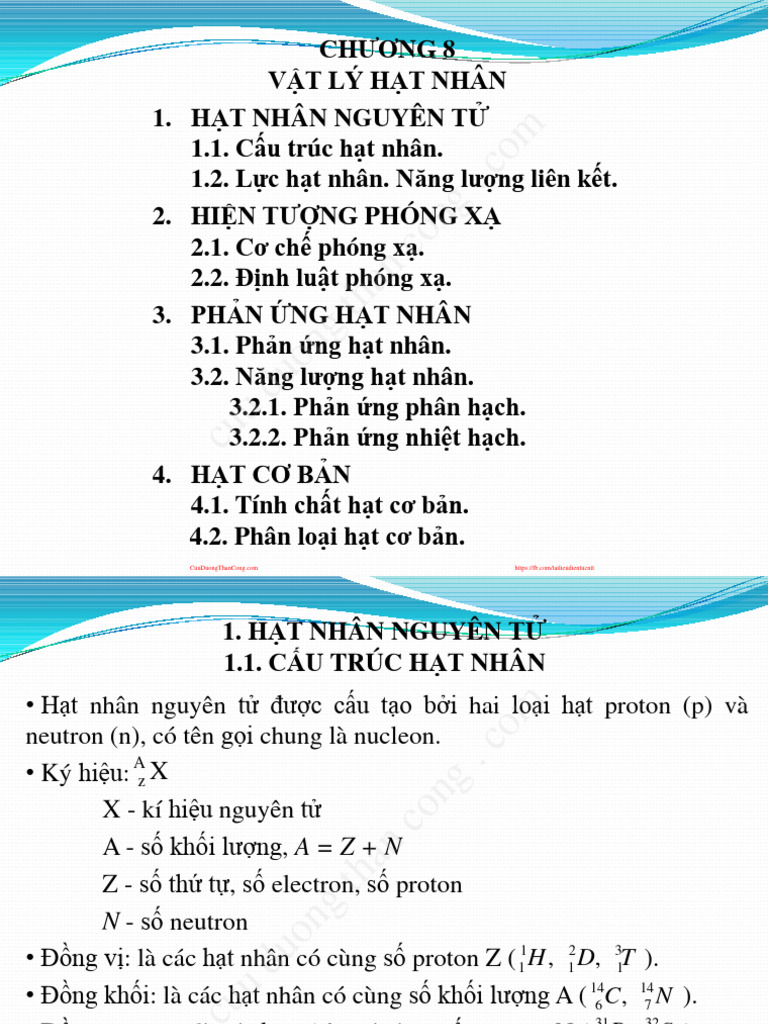 Vat-Ly-2 - Pham-Thi-Hai-Mien - Chuong-8 - Vat-Ly-Hat-Nhan - (Cuuduongthancong - Com) | PDF