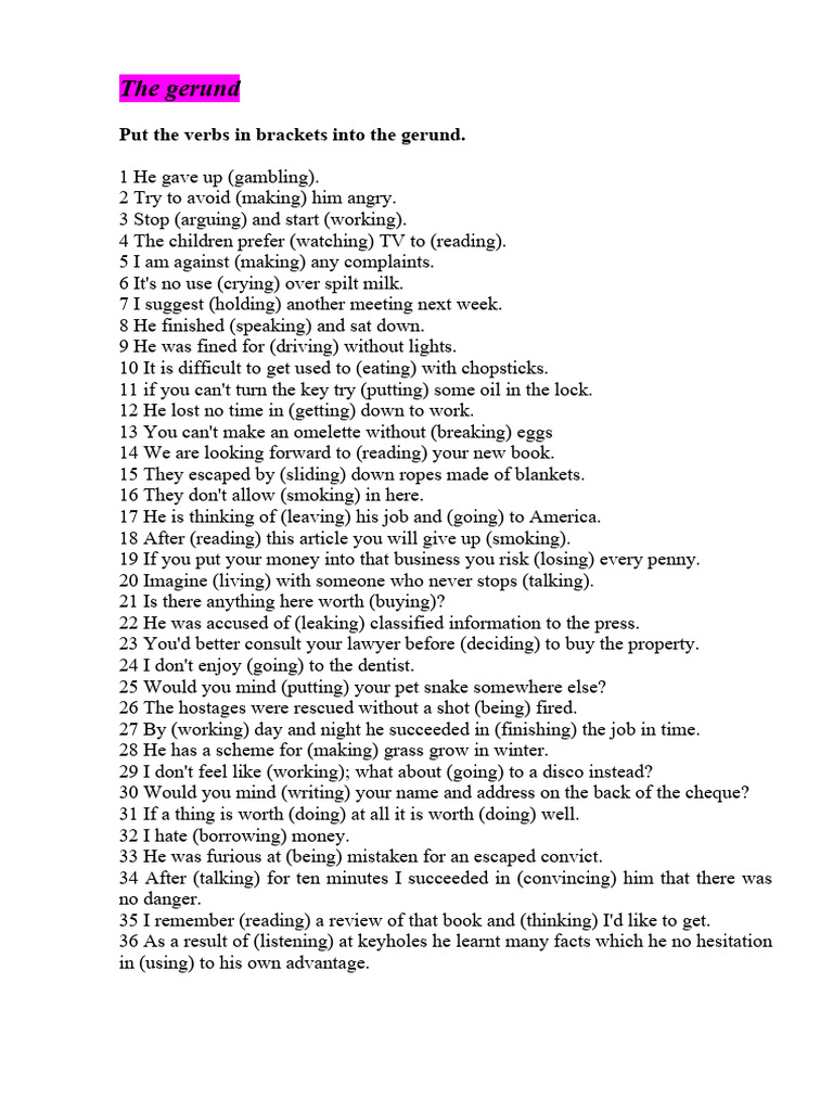 Activity 2 - Gerund Vs Infinitive | PDF