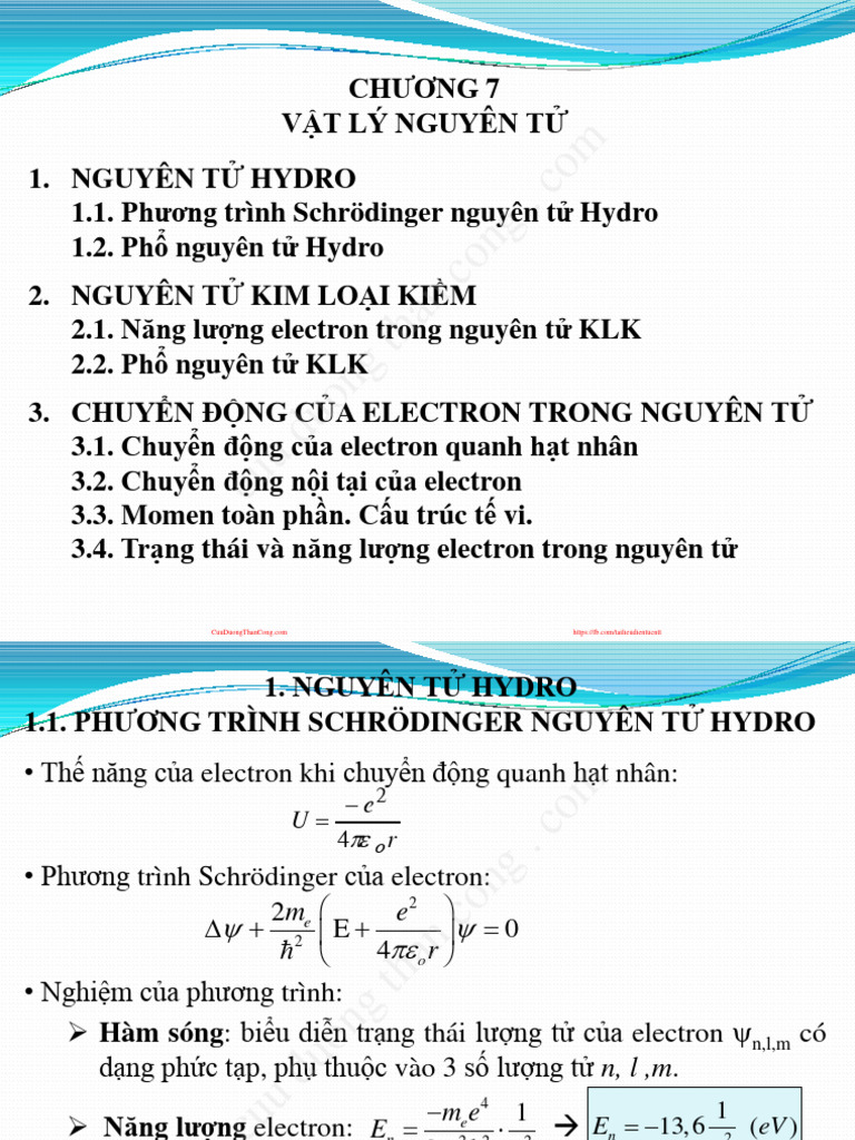 Vat-Ly-2 - Pham-Thi-Hai-Mien - Chuong-7 - Nguyen-Tu-Hidro - (Cuuduongthancong - Com) | PDF