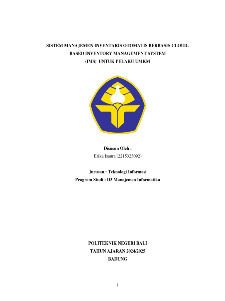 Sistem Manajemen Inventaris Otomatis Berbasis Cloud-Based Inventory ...