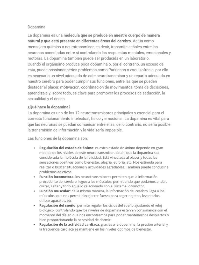 Dopamina Pdf Dopamina Cerebro