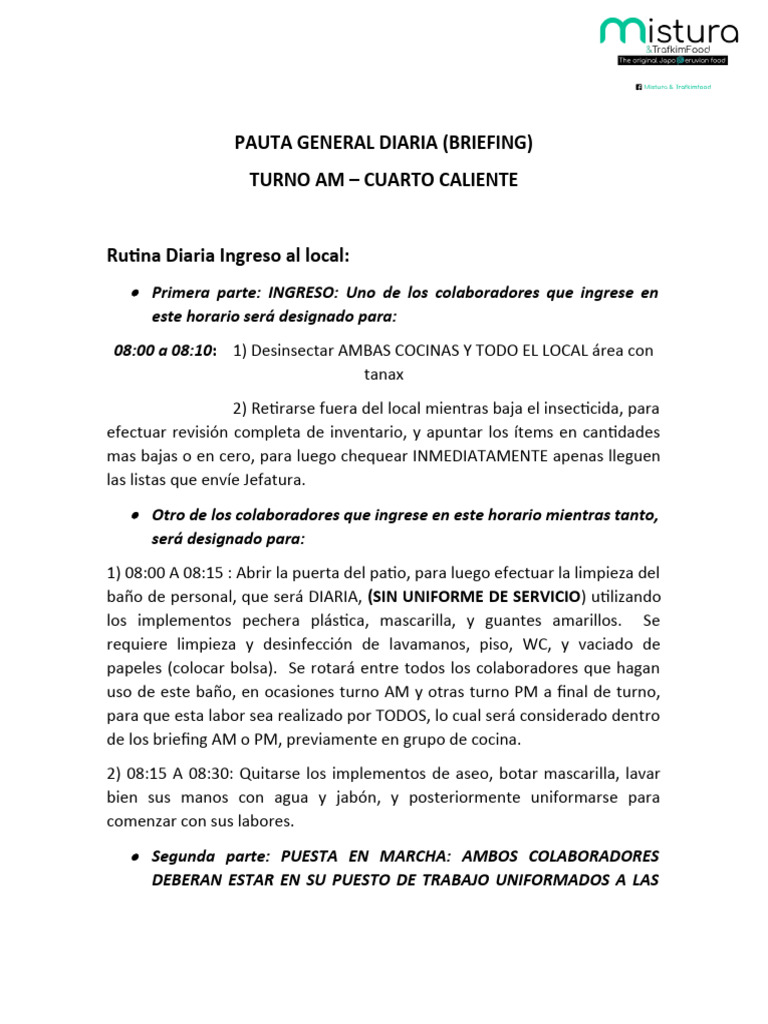 Breafing Tipo Turno Am - Correccion | PDF
