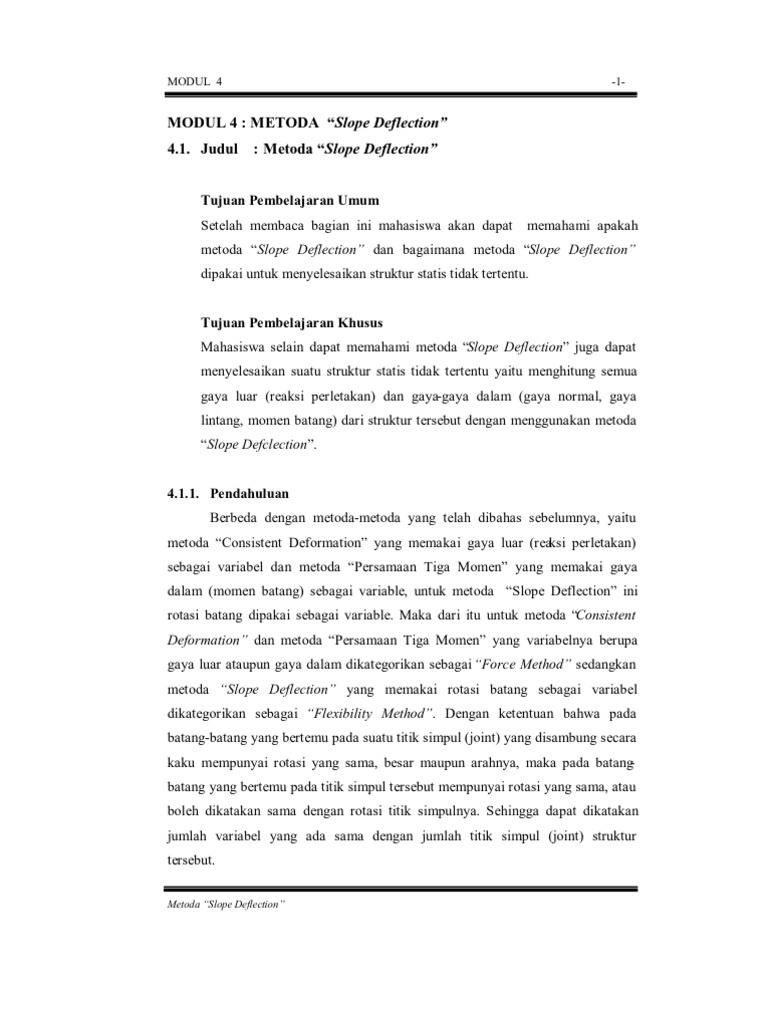 Metode Slope Deflection | PDF