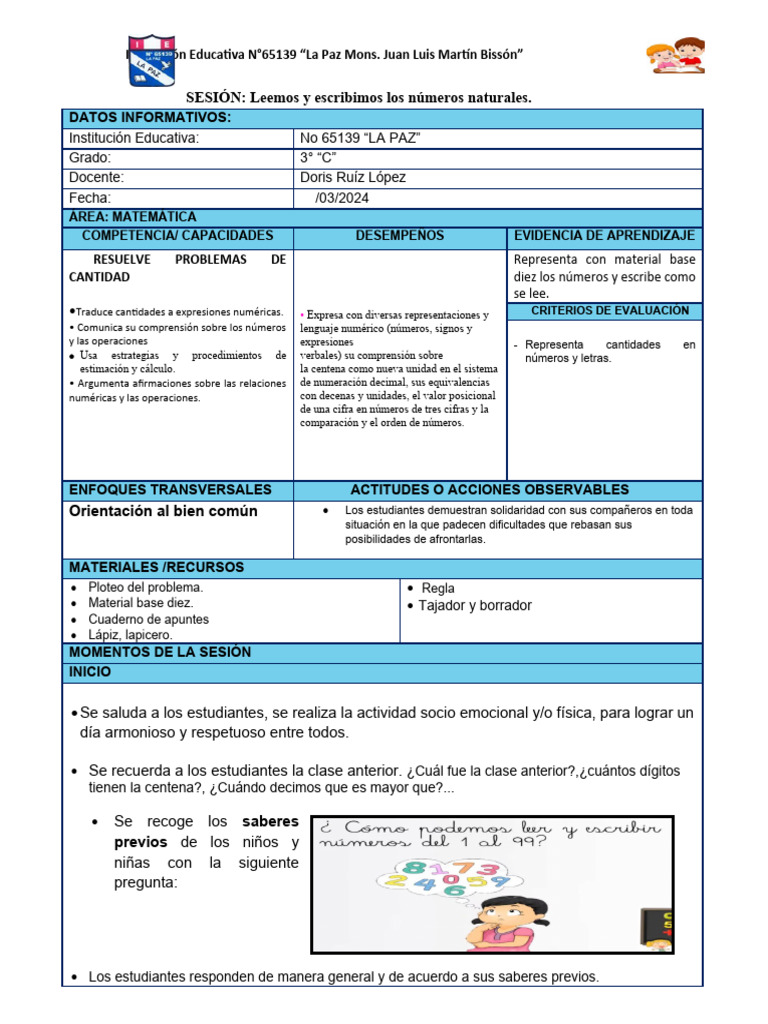 SESION 3 MAT EXP 0 LEEMOS Y ESCRIBIMOS LOS NUMEROS NATURALES | PDF ... SESION 3 MAT EXP 0 LEEMOS Y ESCRIBIMOS LOS NUMEROS NATURALES | PDF ...