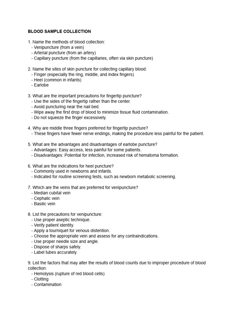 Blood Sample Collection | PDF | Blood | Hematology