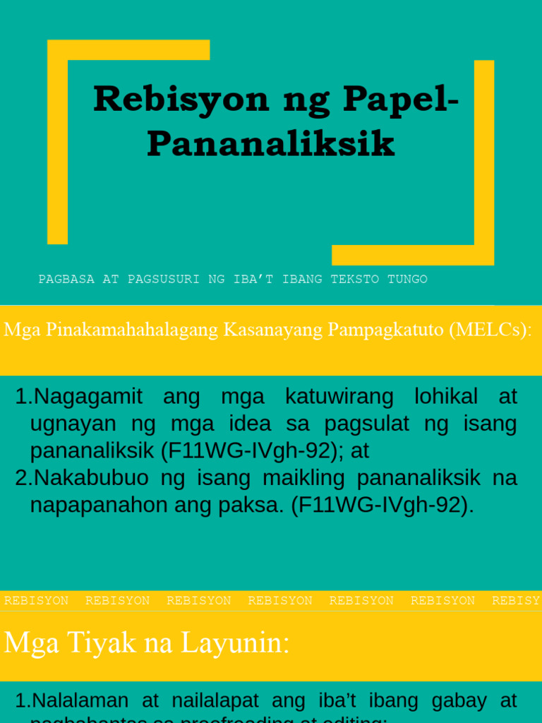 Rebisyon NG Papel-: Pananaliksik | PDF
