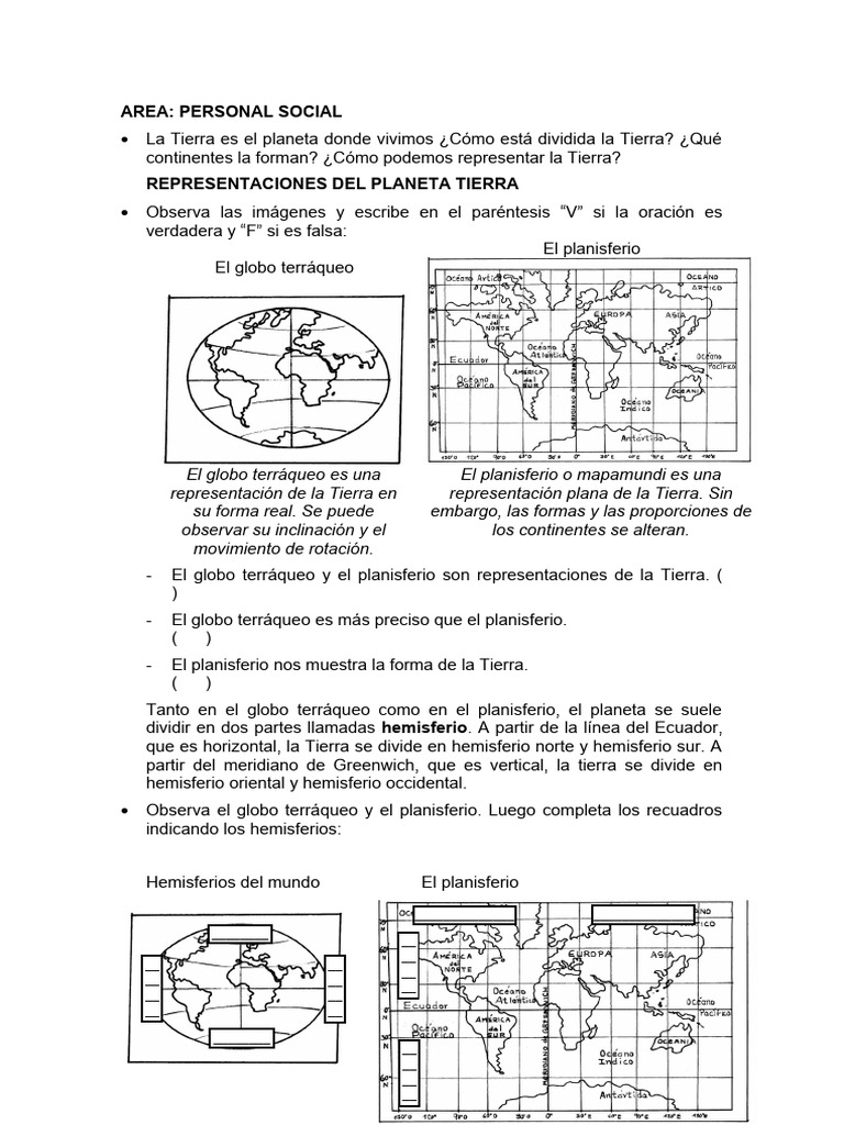 Hemisferios | PDF | Mapa | Tierra