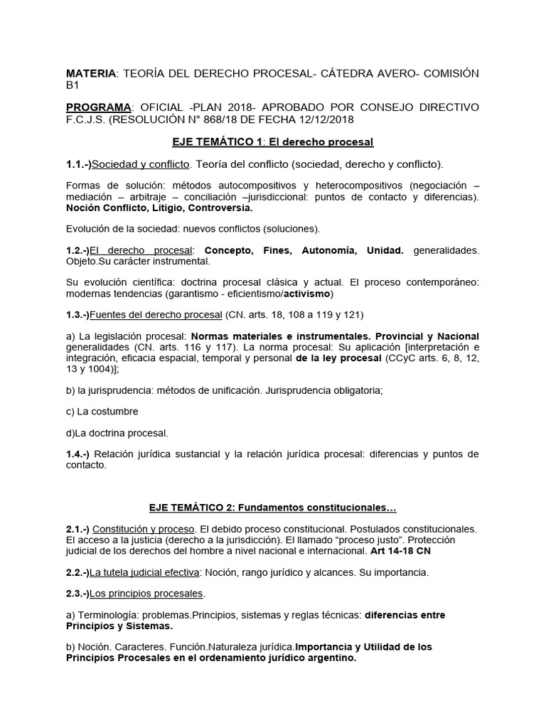 Programa Modificado Teoria | PDF | Ley procesal | Judicaturas