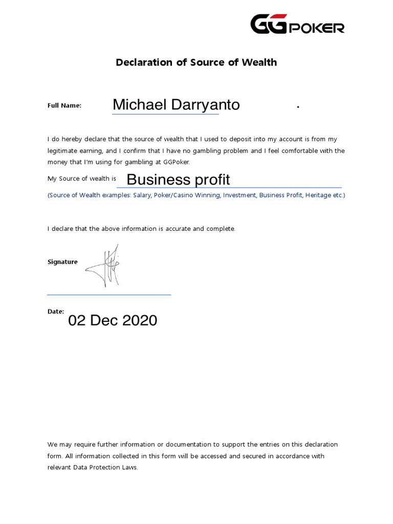Declaration of Source of Wealth | PDF